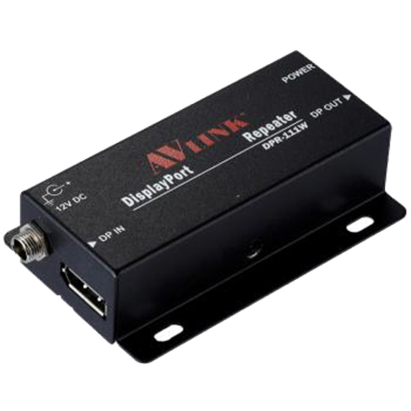 AV Link DisplayPort Repeater, 4k, 720 Mbps AUX, Quad-Lane, 5m