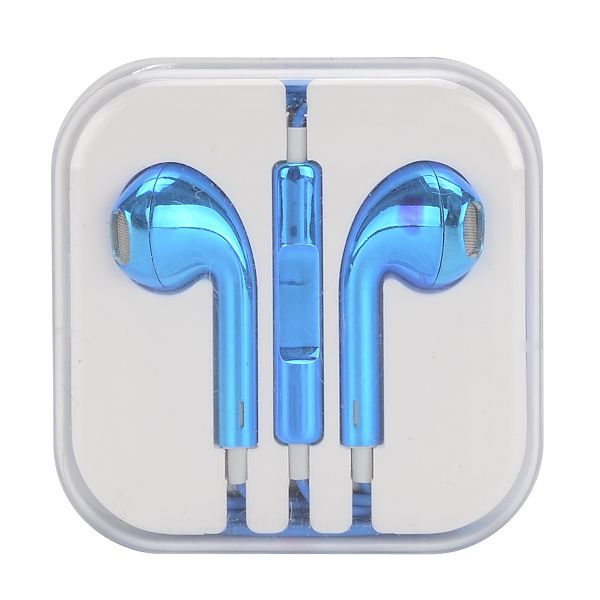 Earpods headset med fjärrkontroll, blå