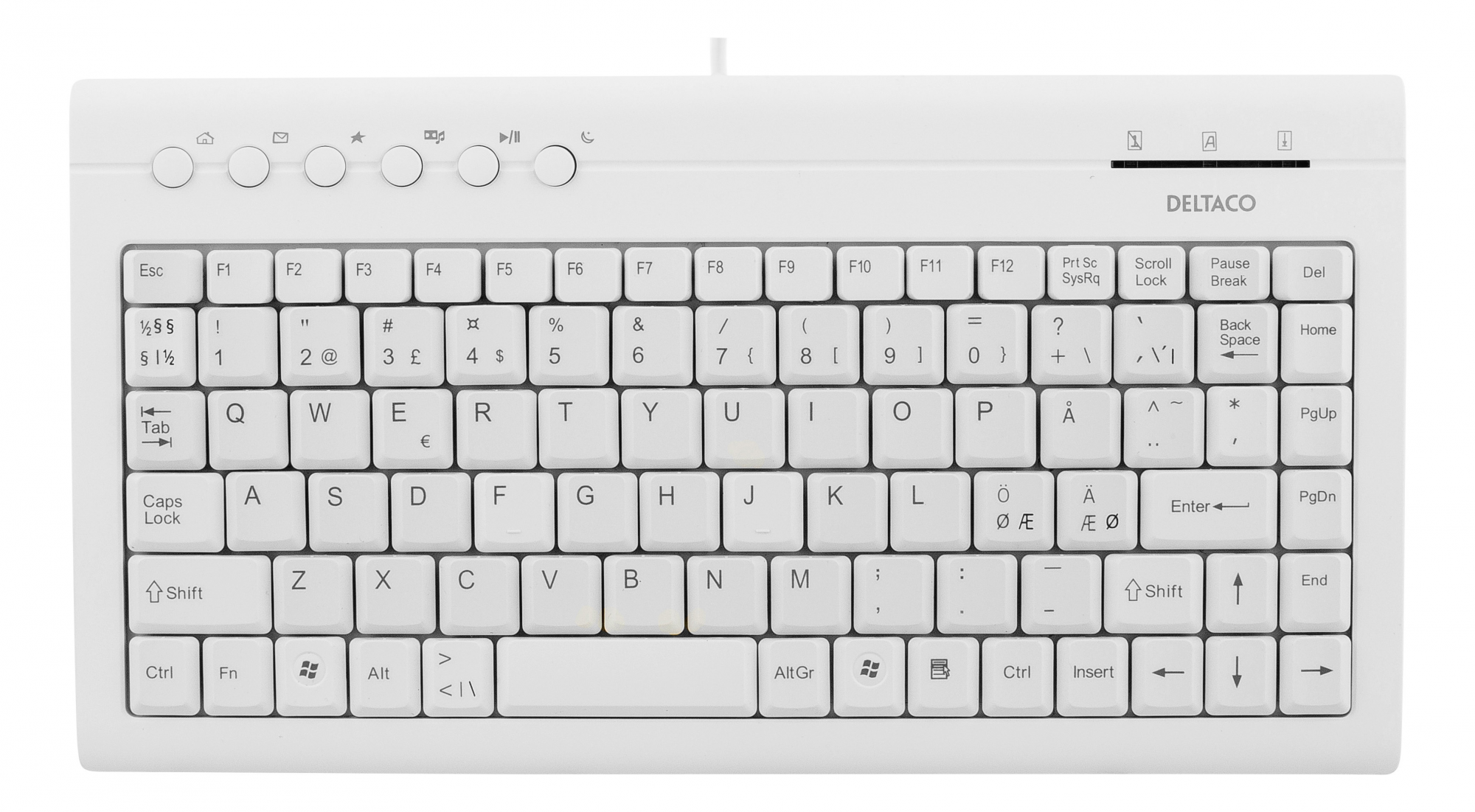 Deltaco minitangentbord, USB, vit