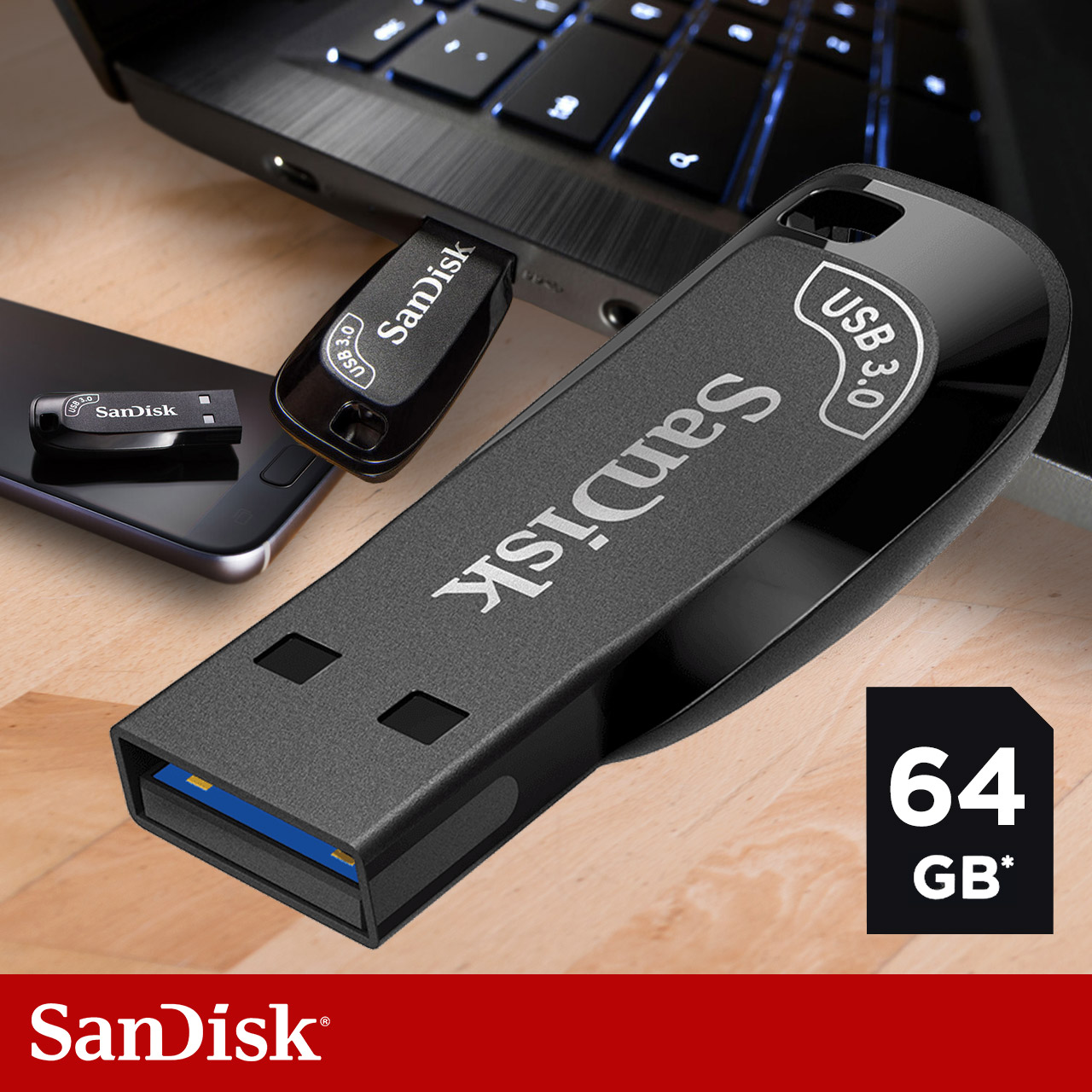 64GB SanDisk Ultra Shift USB3.0 usb-minne