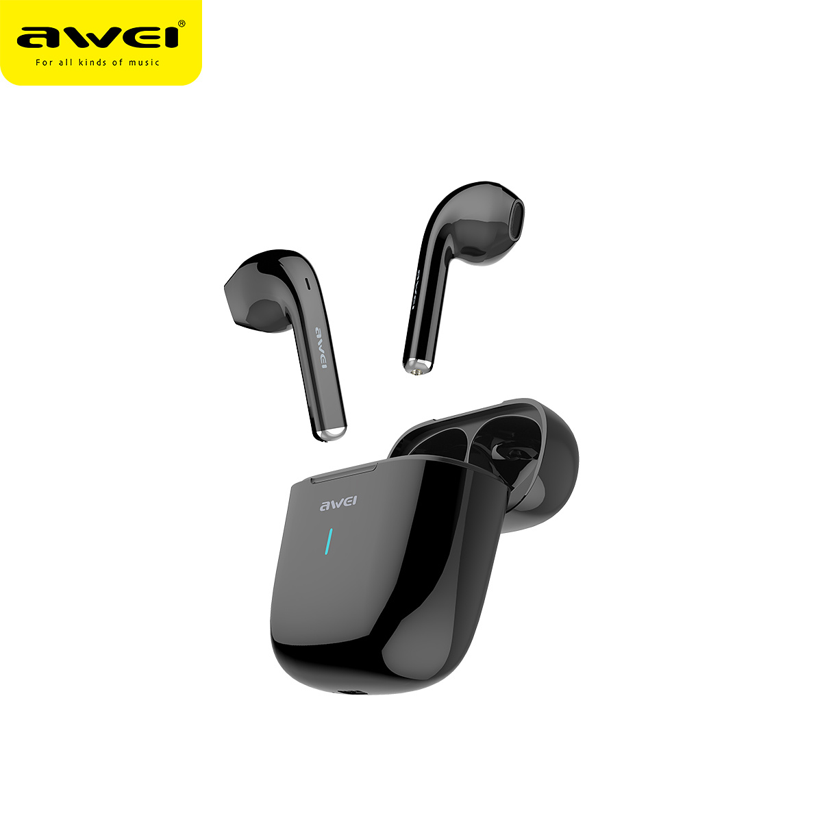 Awei T26 Trådlösa in-ear hörlurar, Bluetooth 5.0, svart