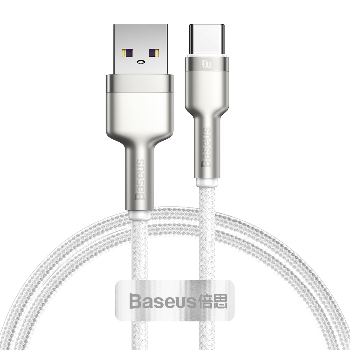 Baseus Cafule USB till USB-C datakabel, 40W, 5A, 1m, vit