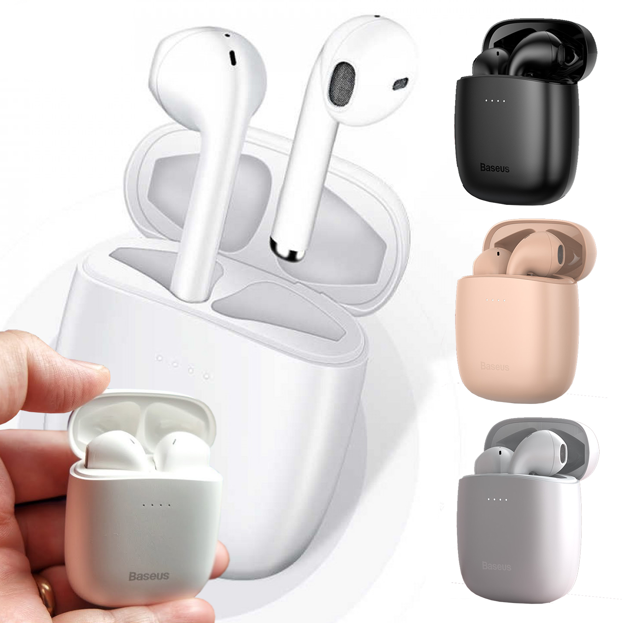 Baseus Encok W04 Pro Trådlösa In Ear hörlurar, vit