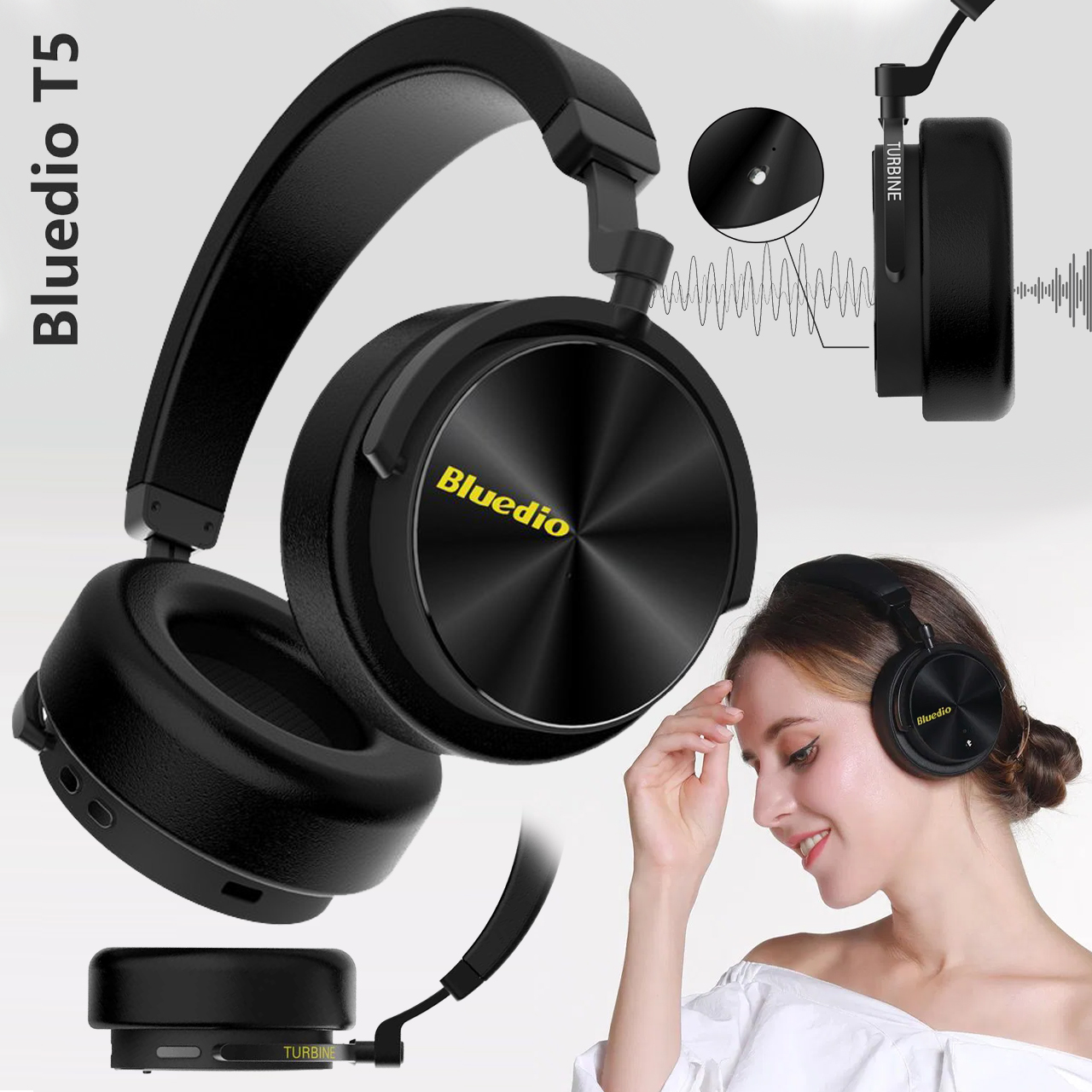 Bluedio T5 Bluetooth 4.2 trådlöst headset