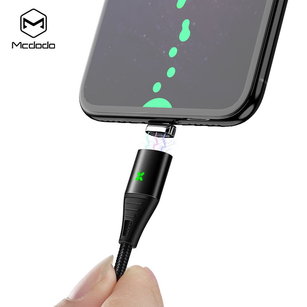 McDodo CA-6520 Magnetisk MicroUSB kabel, QC4.0, 3A, 1.2m, svart