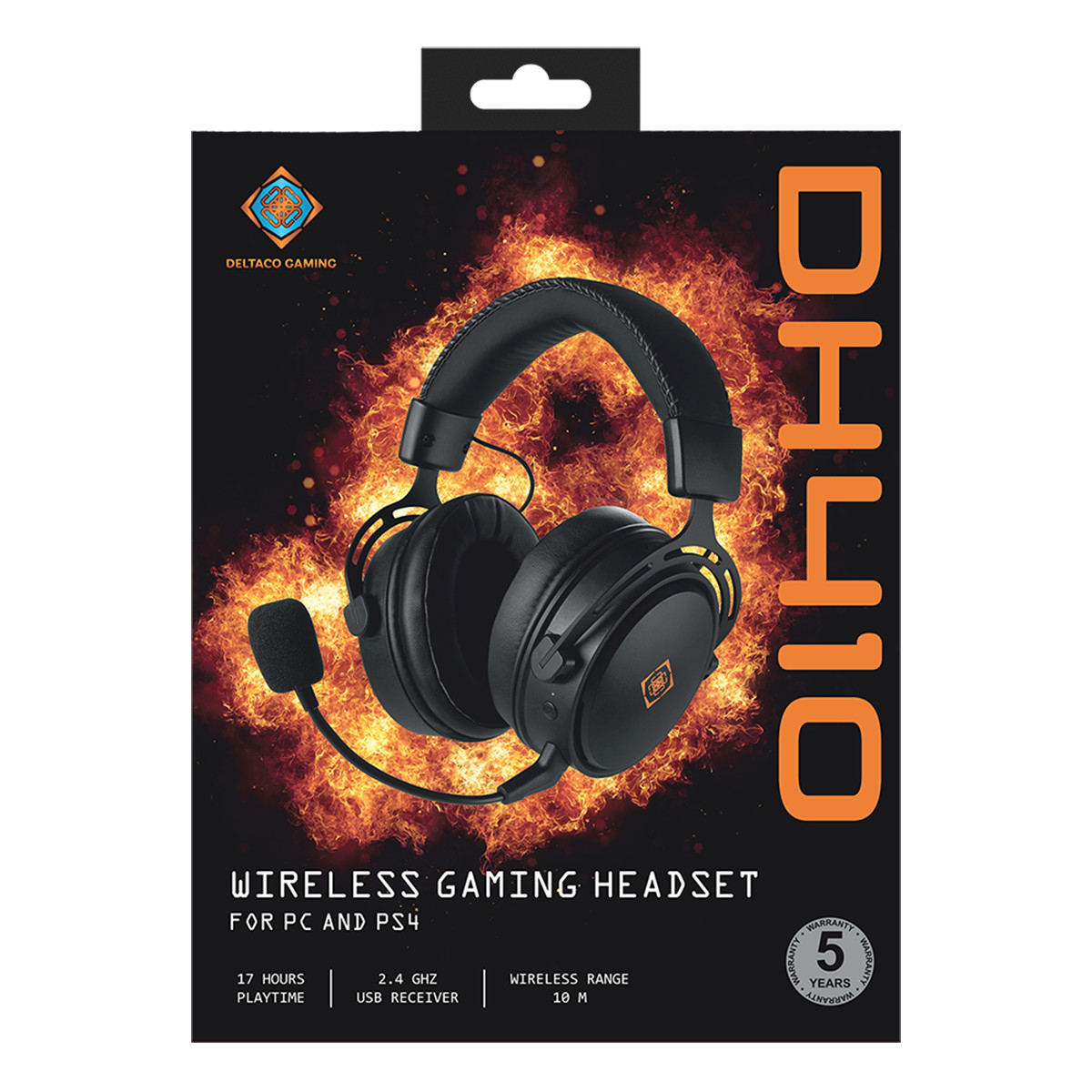 Deltaco Gaming DH410 Trådlöst Gaming-headset, svart