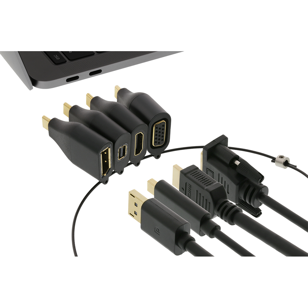 DELTACO Office, USB-C Adapter ring, mDP, DP, VGA, HDMI