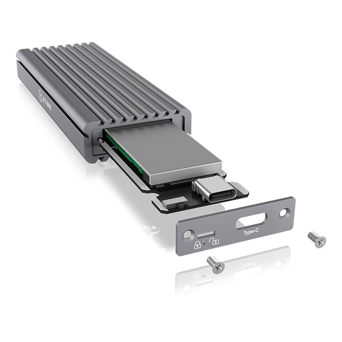 Icy Body Externt Type-C™ aluminium kabinett för M.2 NVMe SSD, silver