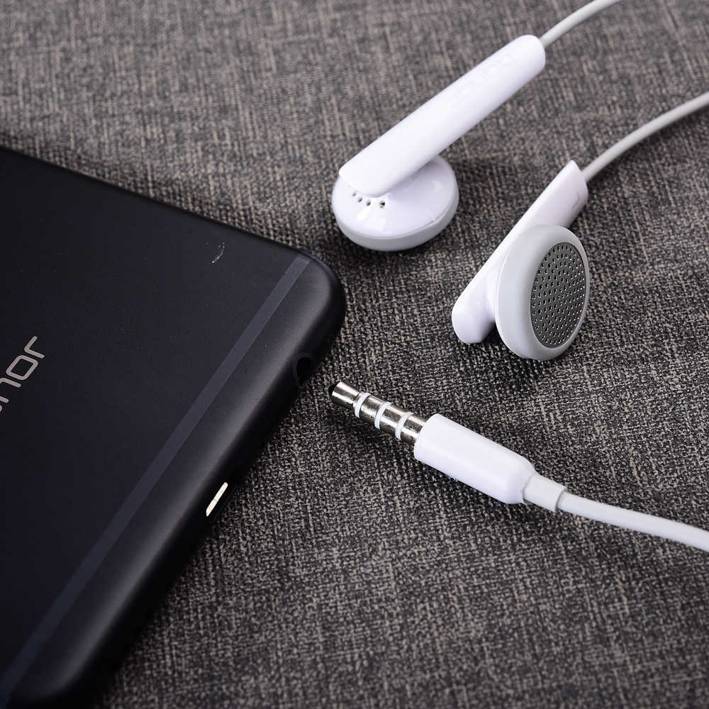 Huawei AM110 hörlurar med kontroll och mikrofon, vit