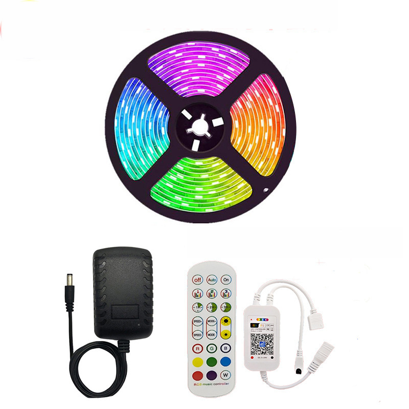 RBG ljusslinga med fjärrkontroll, LED, IP65, 12V, 5m