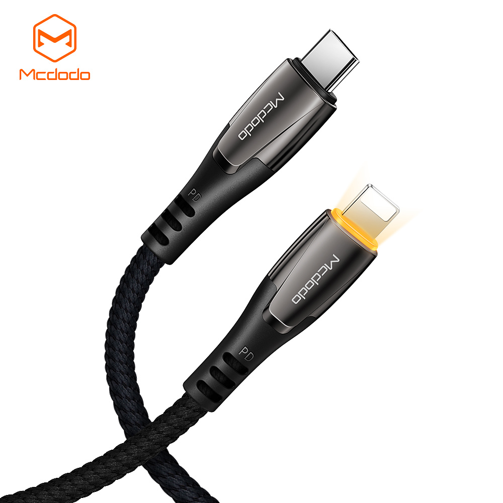 McDodo CA-7650 USB-C till Lightning kabel, LED, PD, 36W, 1.2m