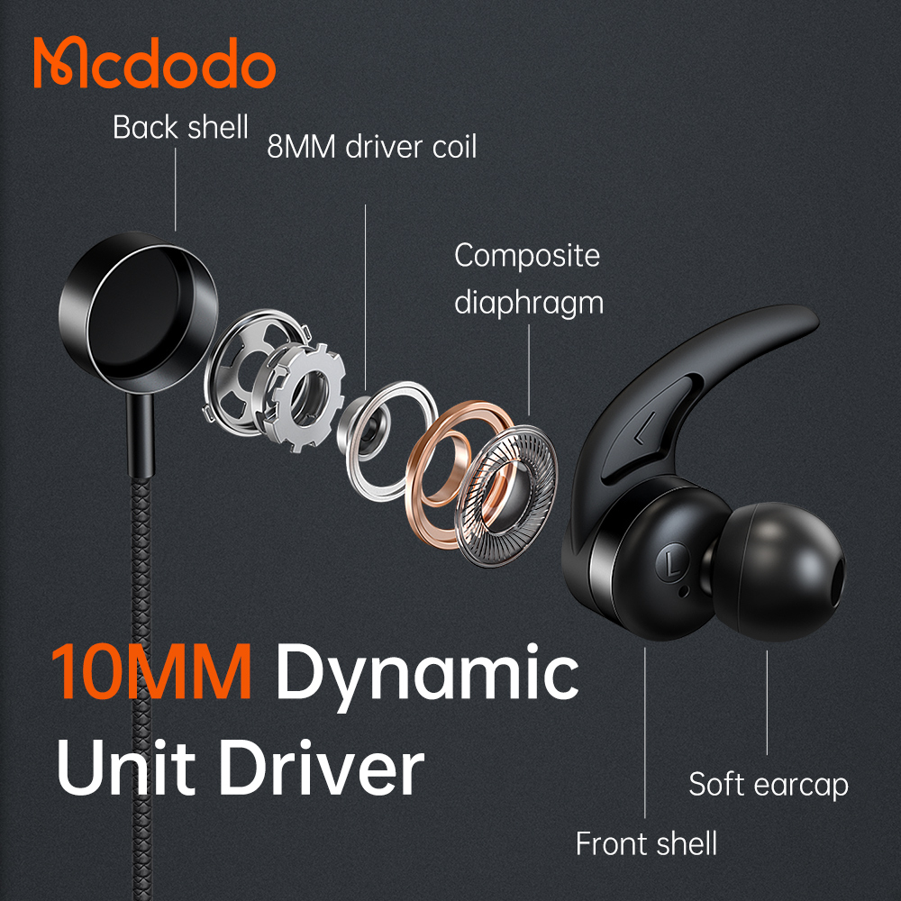 McDodo HP-1350 Lightning In Ear gaminghörlurar, 1.2m