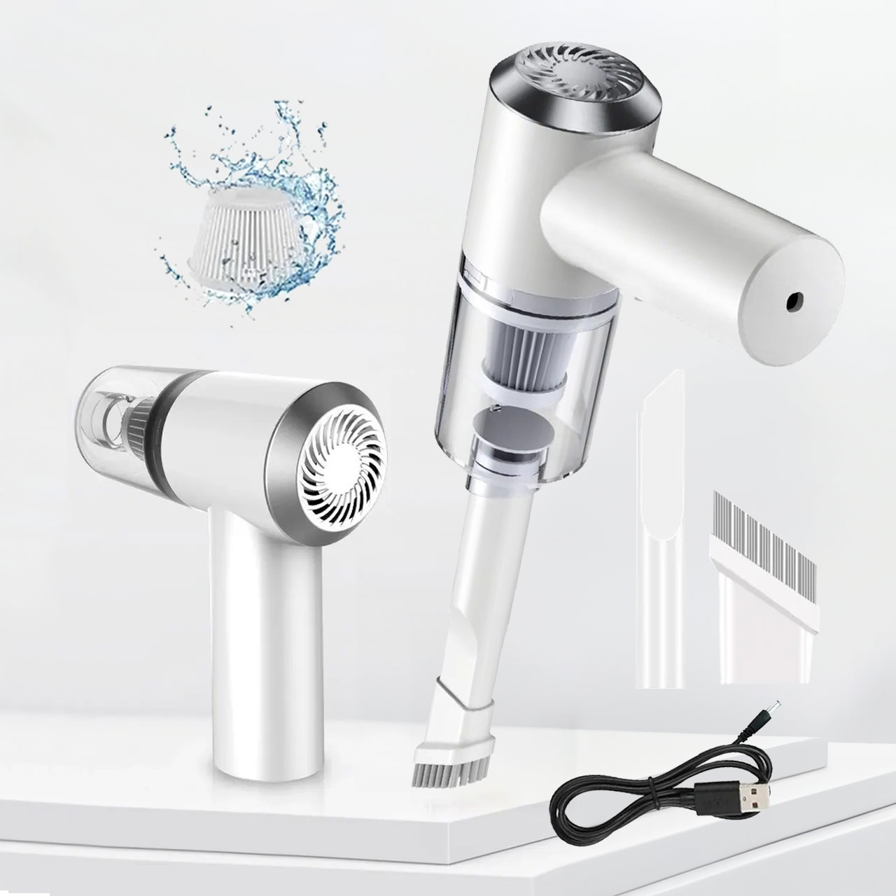 Mini-dammsugare med LED-lampa, 60W, 4500Pa