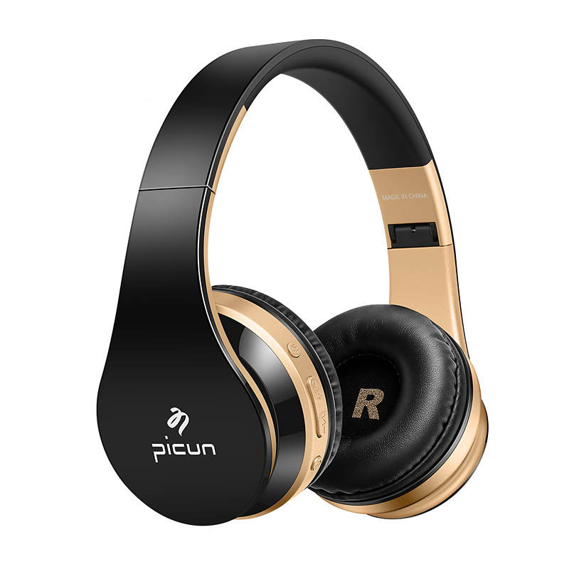 PICUN Bluetooth 4.2 headset med mikrofon, svart