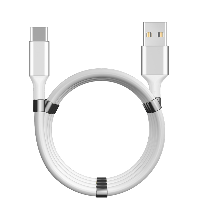 SuperCalla Magnetisk USB-C kabel, 2A, 1.8m, vit