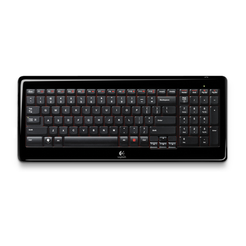 Logitech K340, trådlöst tangentbord, tysta knappar, svart